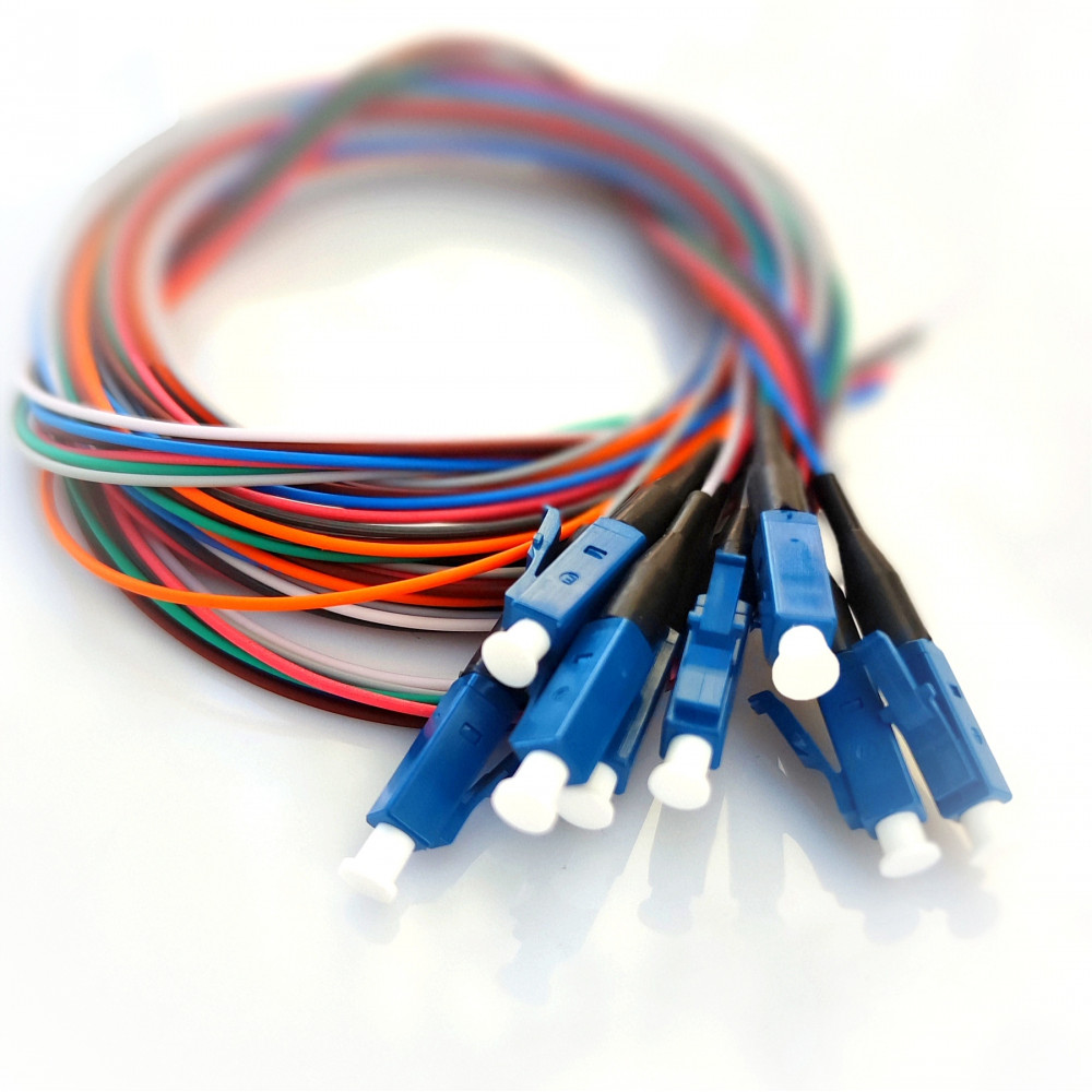 Set of colored pigtails LC / UPC 1.5 m, SM, Easy strip, 8 fibers, (Bl ...