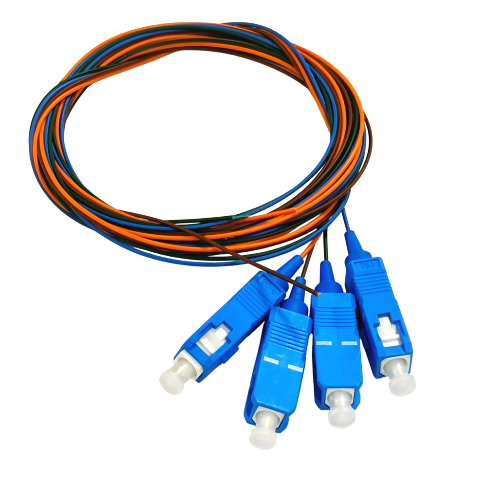Set of colored pigtails SC/UPC 1.5 m, SM, Easy strip, for 4 fibers,(Bl ...