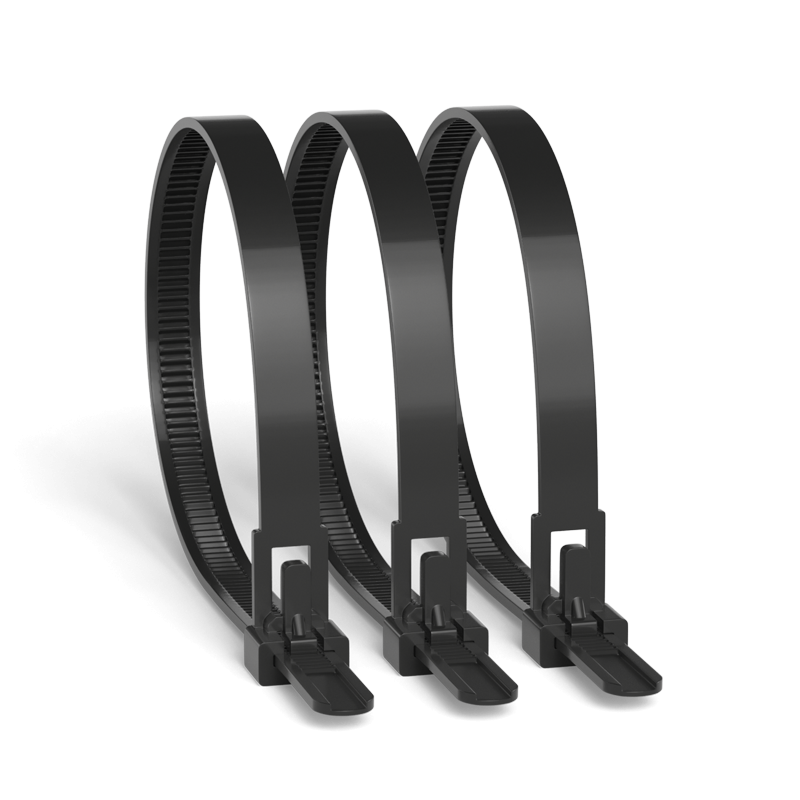 Reusable cable ties 250x8.0 mm, 100 pcs., black