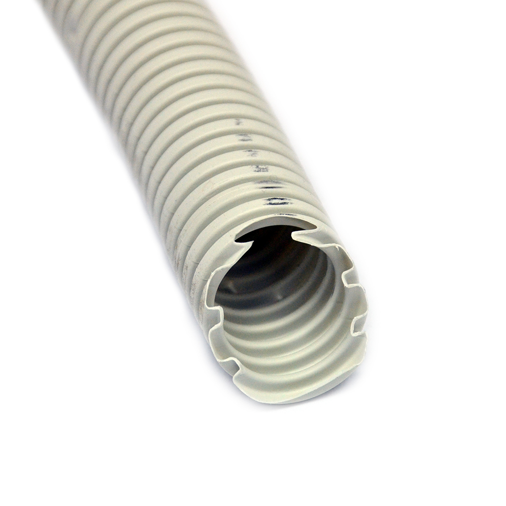 Corrugated pipe D25/18.3 mm, PVC internal. with broach, 50 m, gray ...